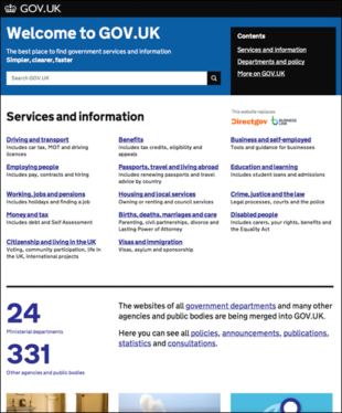 Statistics on the homepage – Inside GOV.UK