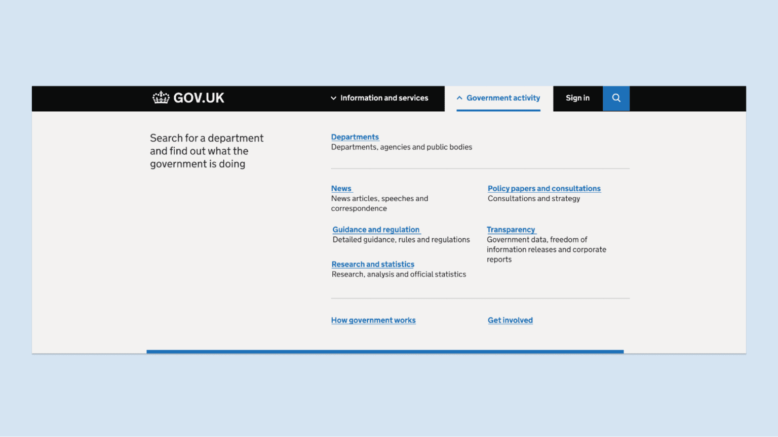 Launching GOV.UK’s new menu bar – Inside GOV.UK