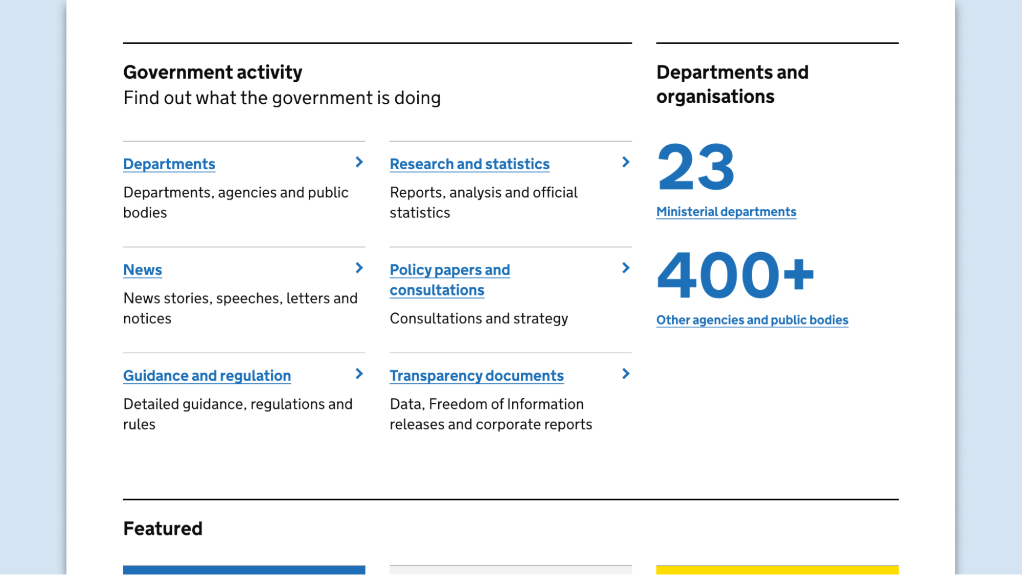 Updating the GOV.UK homepage – Inside GOV.UK
