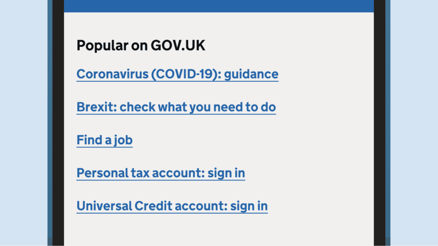 Updating the GOV.UK homepage – Inside GOV.UK