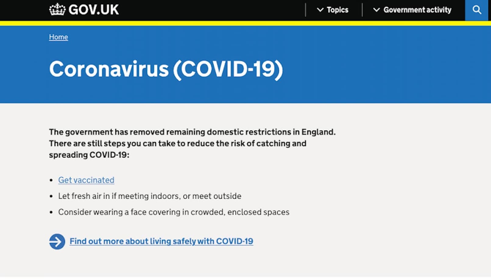 Responding to the changing user needs of the COVID-19 landing page – Inside GOV.UK