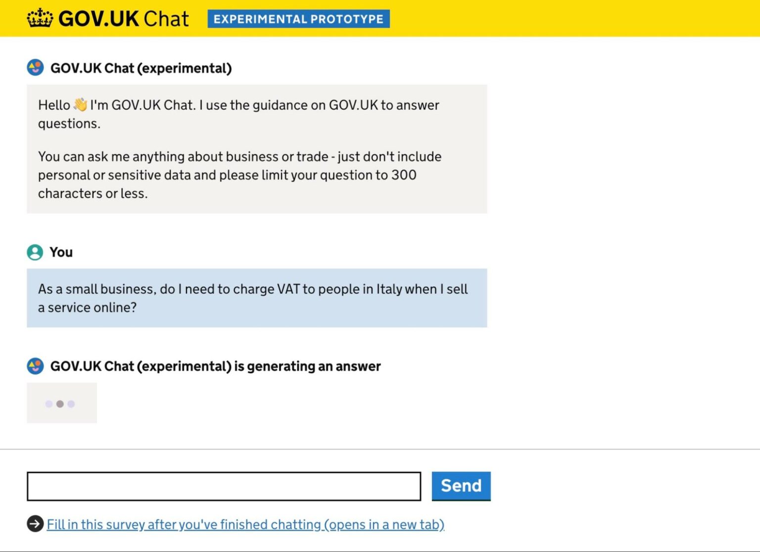 The Findings Of Our First Generative Ai Experiment Gov Uk Chat Inside Gov Uk