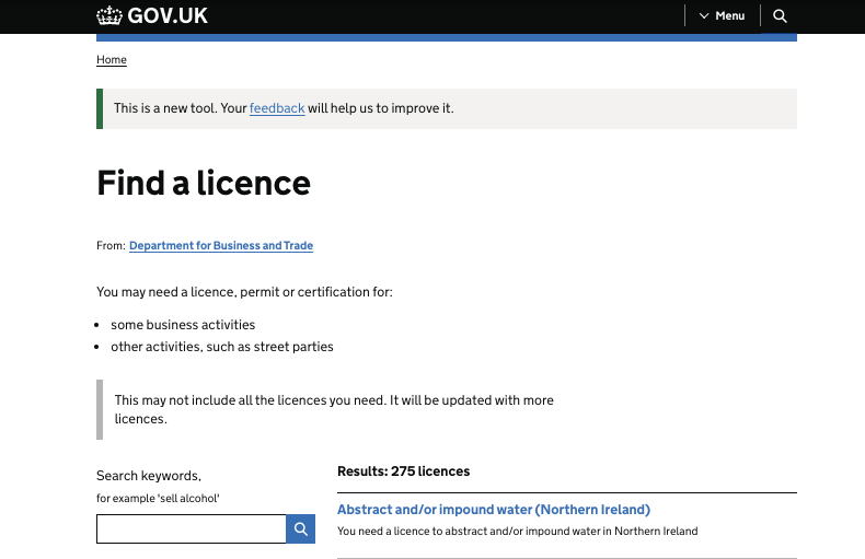Updating the GOV.UK licence finder – Inside GOV.UK
