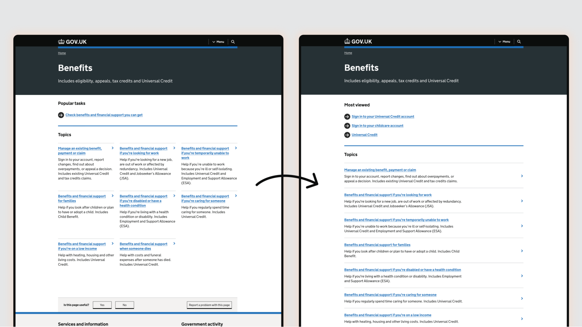 Rolling out simpler ways to navigate GOV.UK’s topic pages – Inside GOV.UK